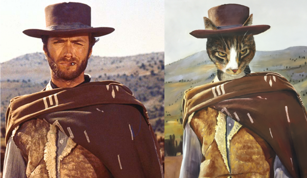 Cat Portrait - Clint Eastwood | Splendid Beast Custom Pet Portraits